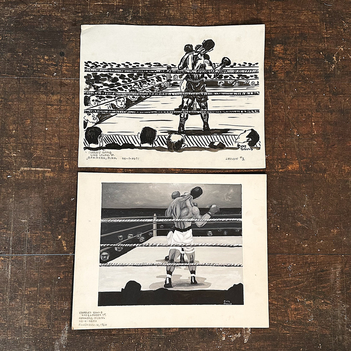 1960s Illustration Painting of Boxing Match | Charles Gould – Mad Van ...