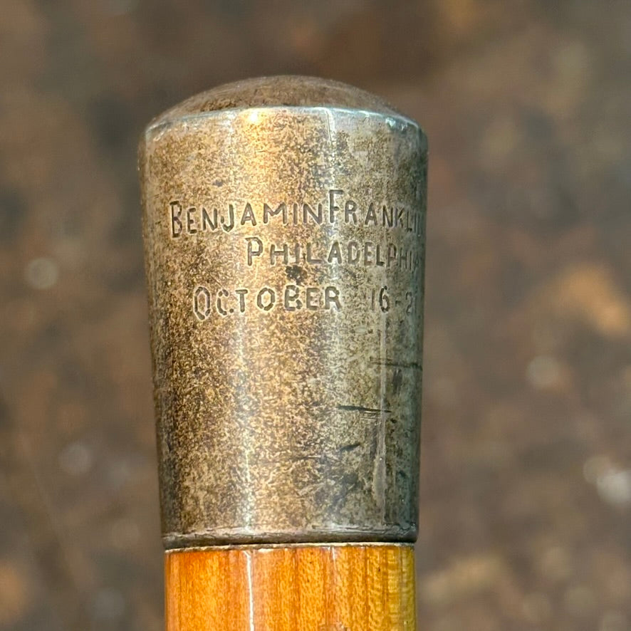 Antique Benjamin Franklin Tree Cane | 1911 Dedication – Mad Van Antiques