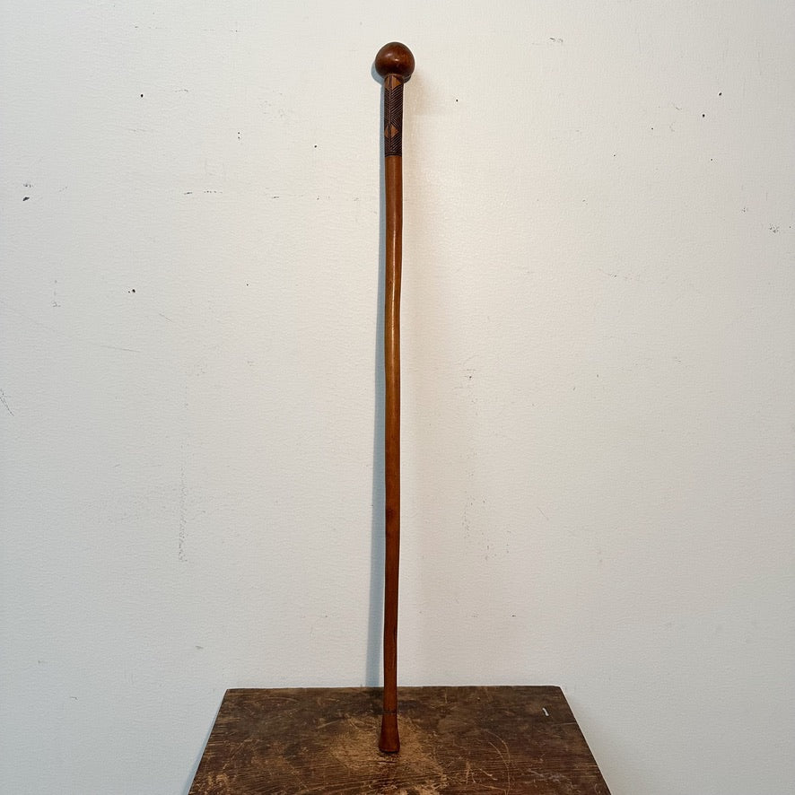 Antique Zulu Knobkerrie with Geometric Design | 1880 – Mad Van Antiques