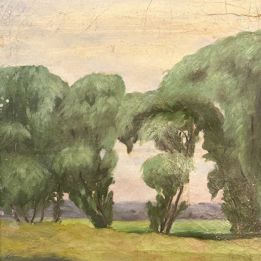 Early 1900s Tonalist Landscape Painting | 1919 | AS IS – Mad Van Antiques
