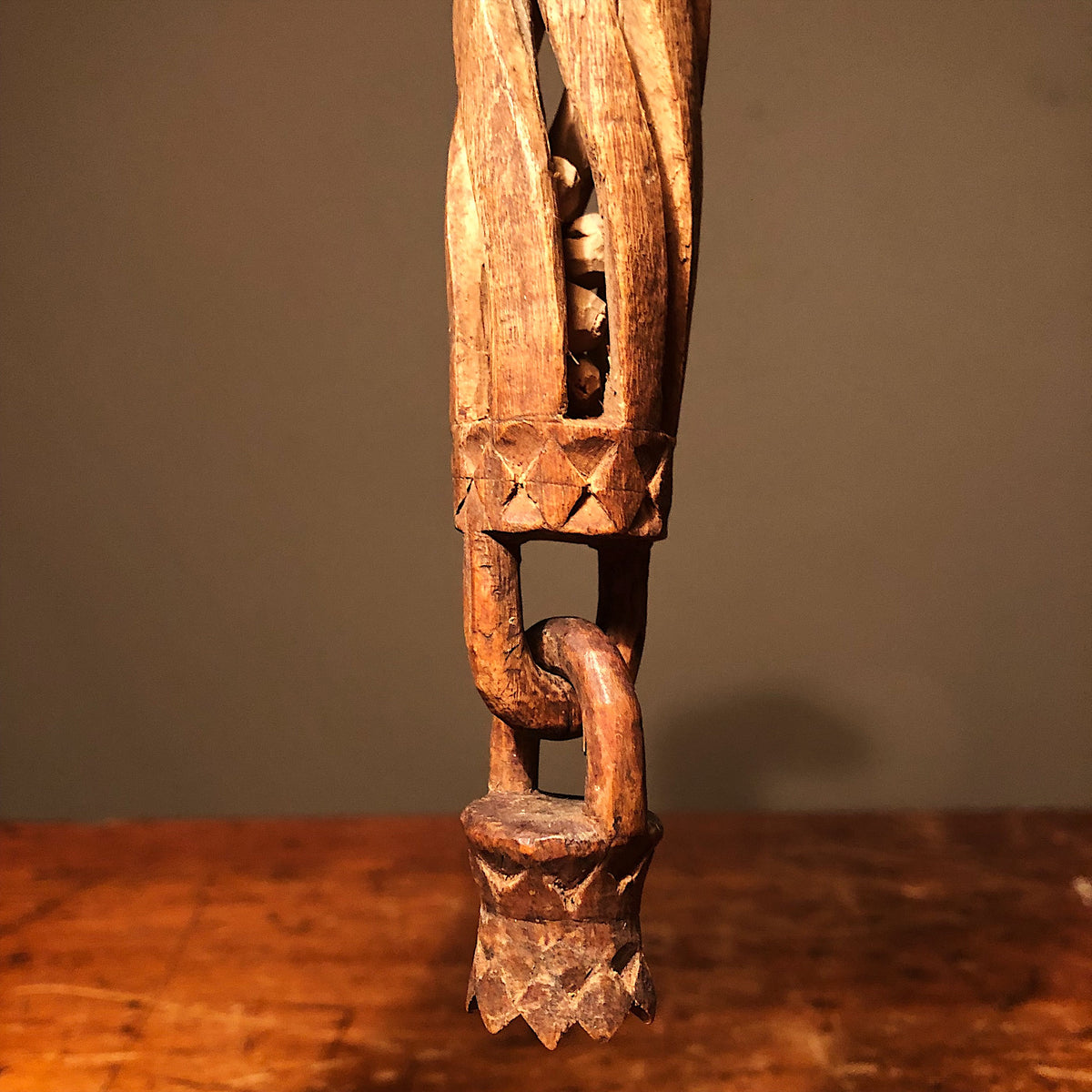 Antique Whimsy Ball in Cage Carving with Handle – Mad Van Antiques