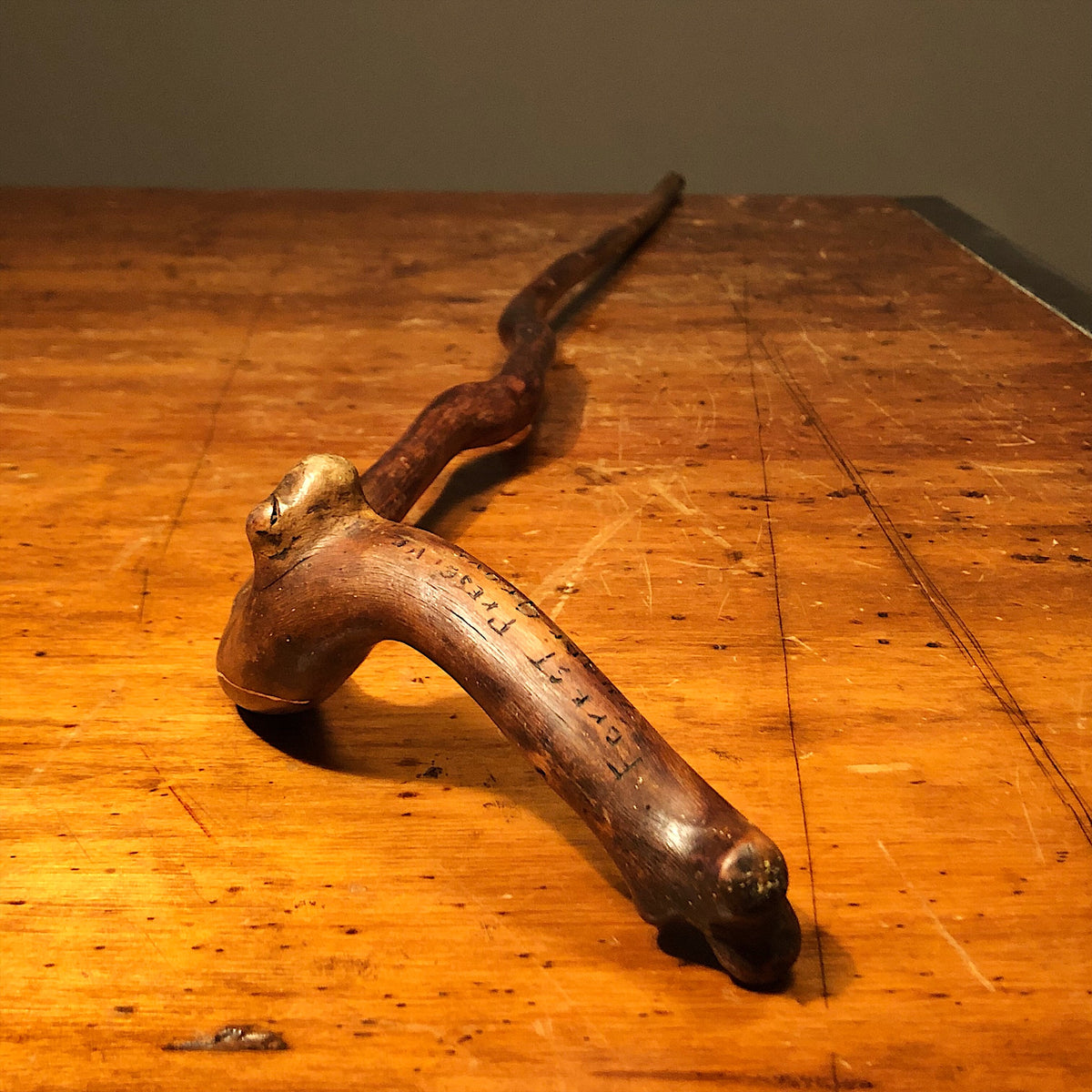 Antique Folk Art Walking Cane from Forest Service | 1933 – Mad Van Antiques