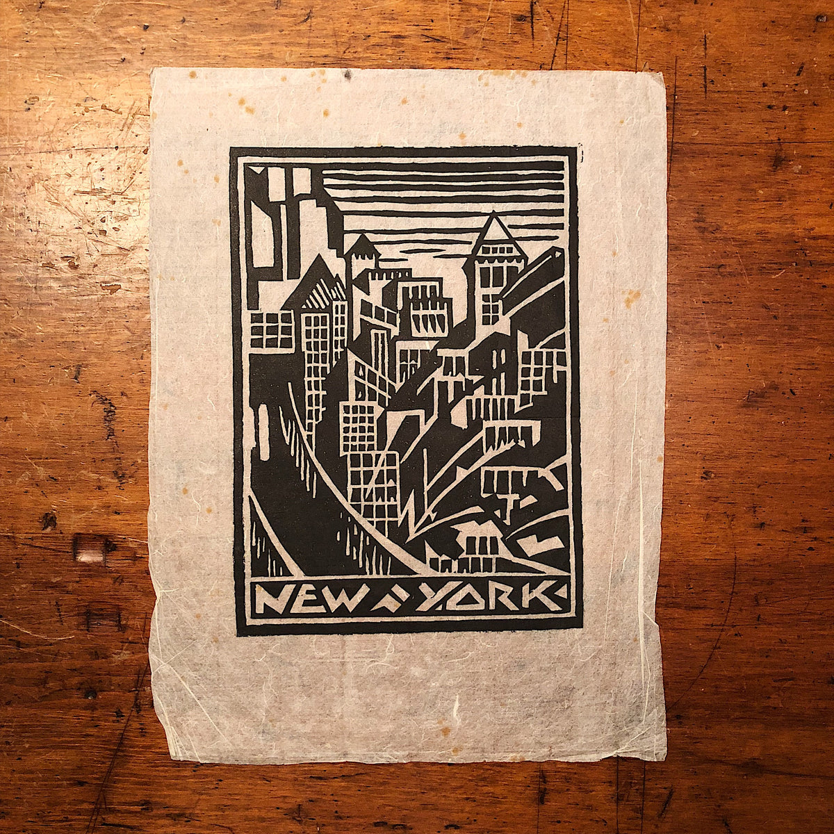 New York City Woodcut Print from 1930s Art Deco Period – Mad Van Antiques