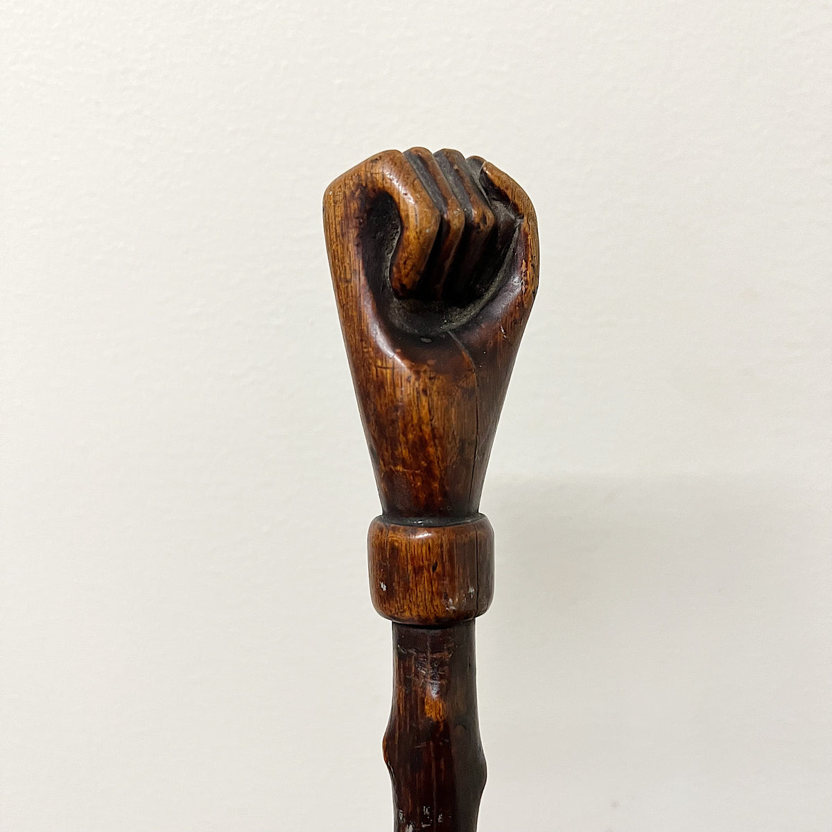 Antique Folk Art Walking Cane of Clenched Fist | Blackthorn – Mad Van ...
