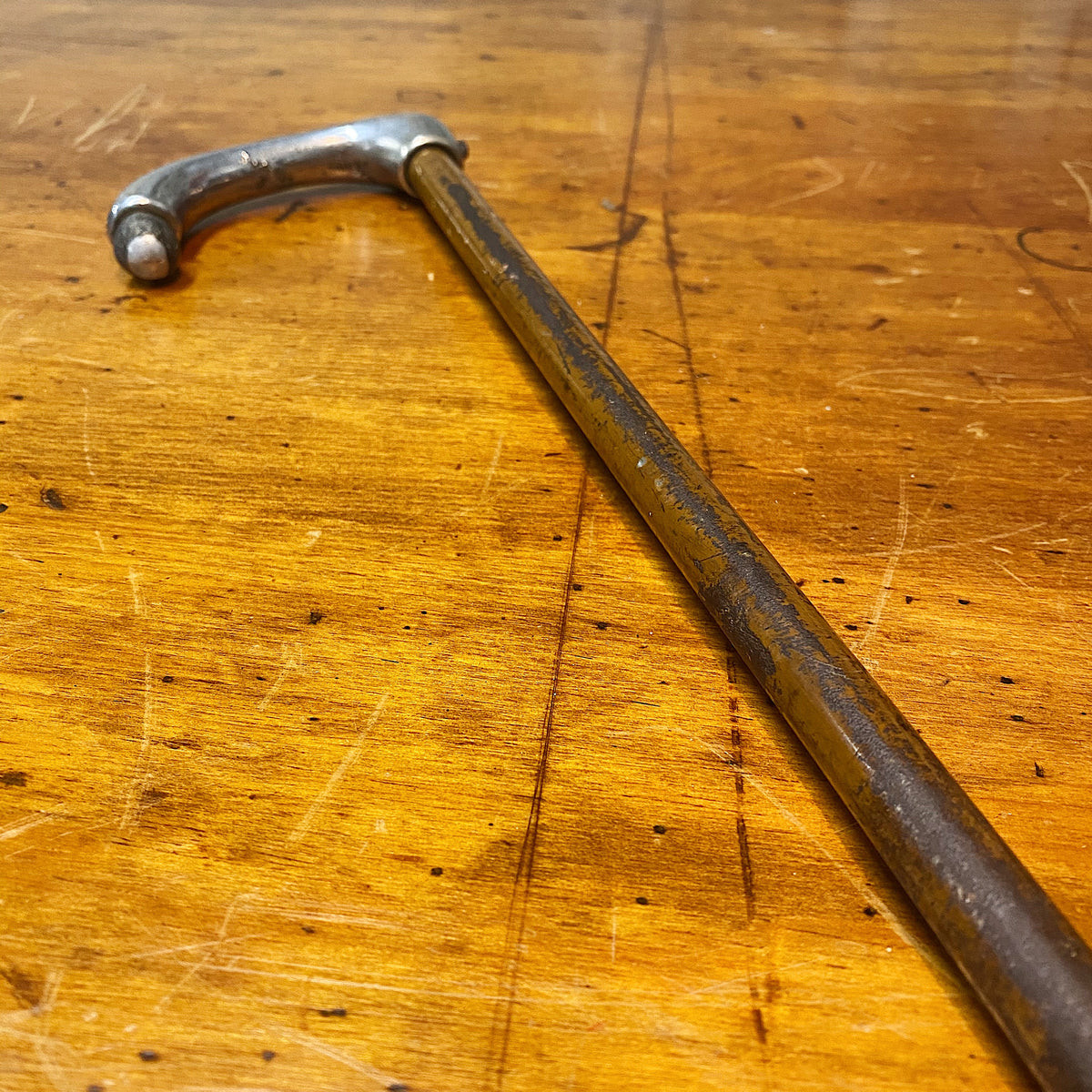 Antique Deco Walking Cane | 1920s Unusual Metal Folk Art – Mad Van Antiques