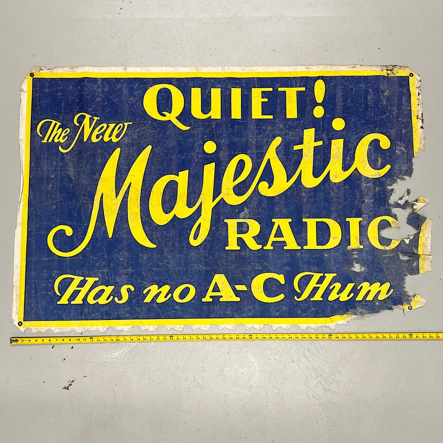 Antique Majestic Radio Banner Sign | Rare 1920s AS IS – Mad Van Antiques