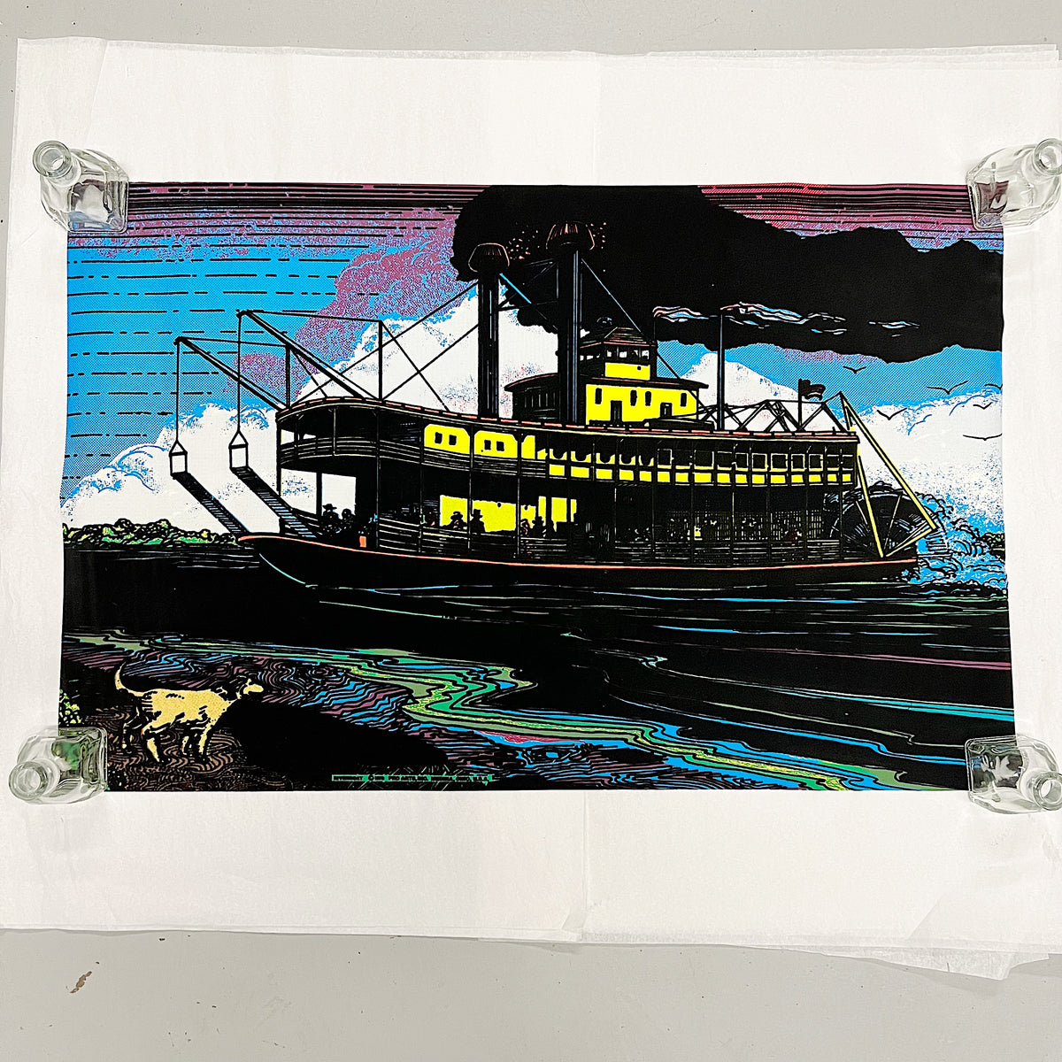 Rare 1970s Riverboat Black Light Poster with Dog | Pro Arts Inc – Mad ...
