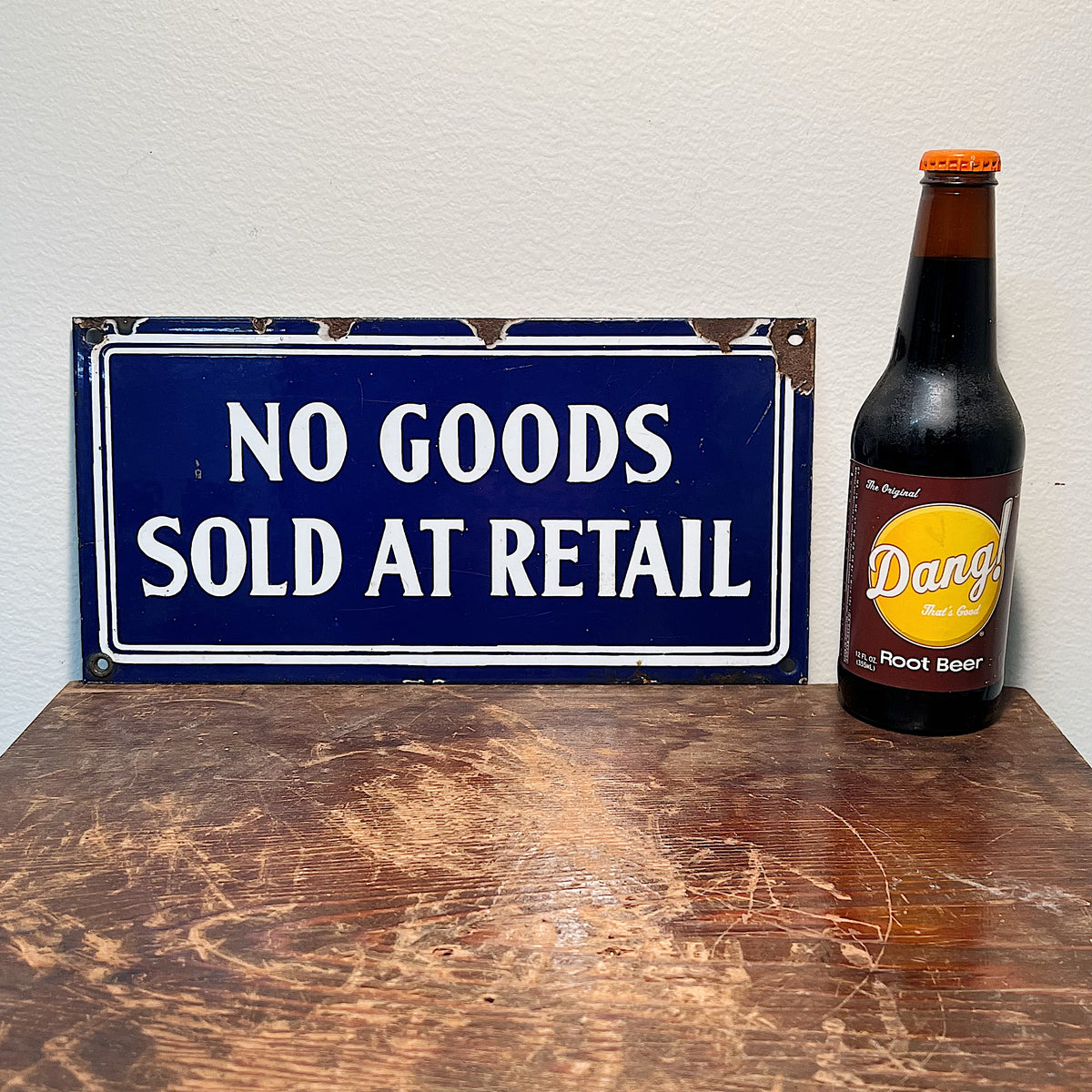 Rare 1920s Blue Enamel Merchant Sign | No Goods Sold at Retail – Mad ...