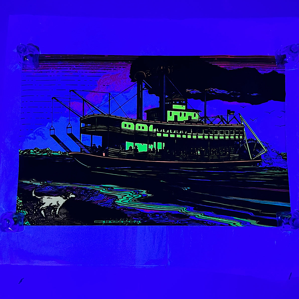 Rare 1970s Riverboat Black Light Poster with Dog | Pro Arts Inc – Mad ...
