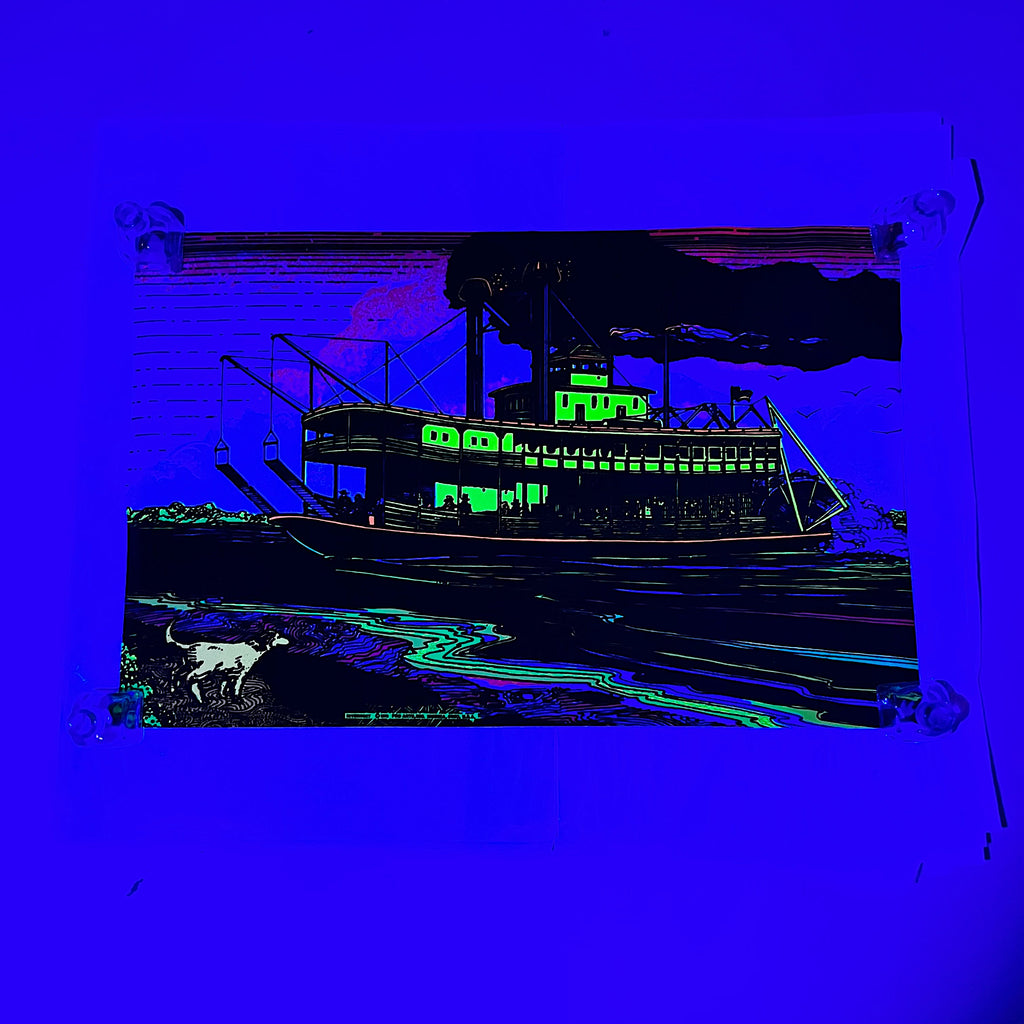 Rare 1970s Riverboat Black Light Poster with Dog | Pro Arts Inc – Mad ...