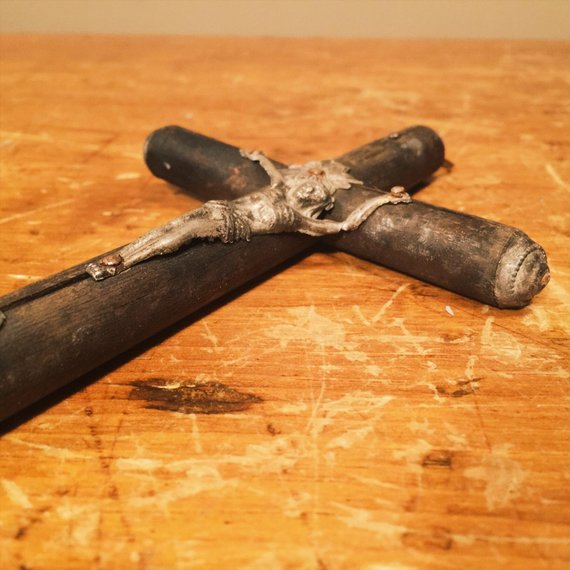 Antique Primitive Crucifix with Skull and Crossbones from 1800s – Mad ...