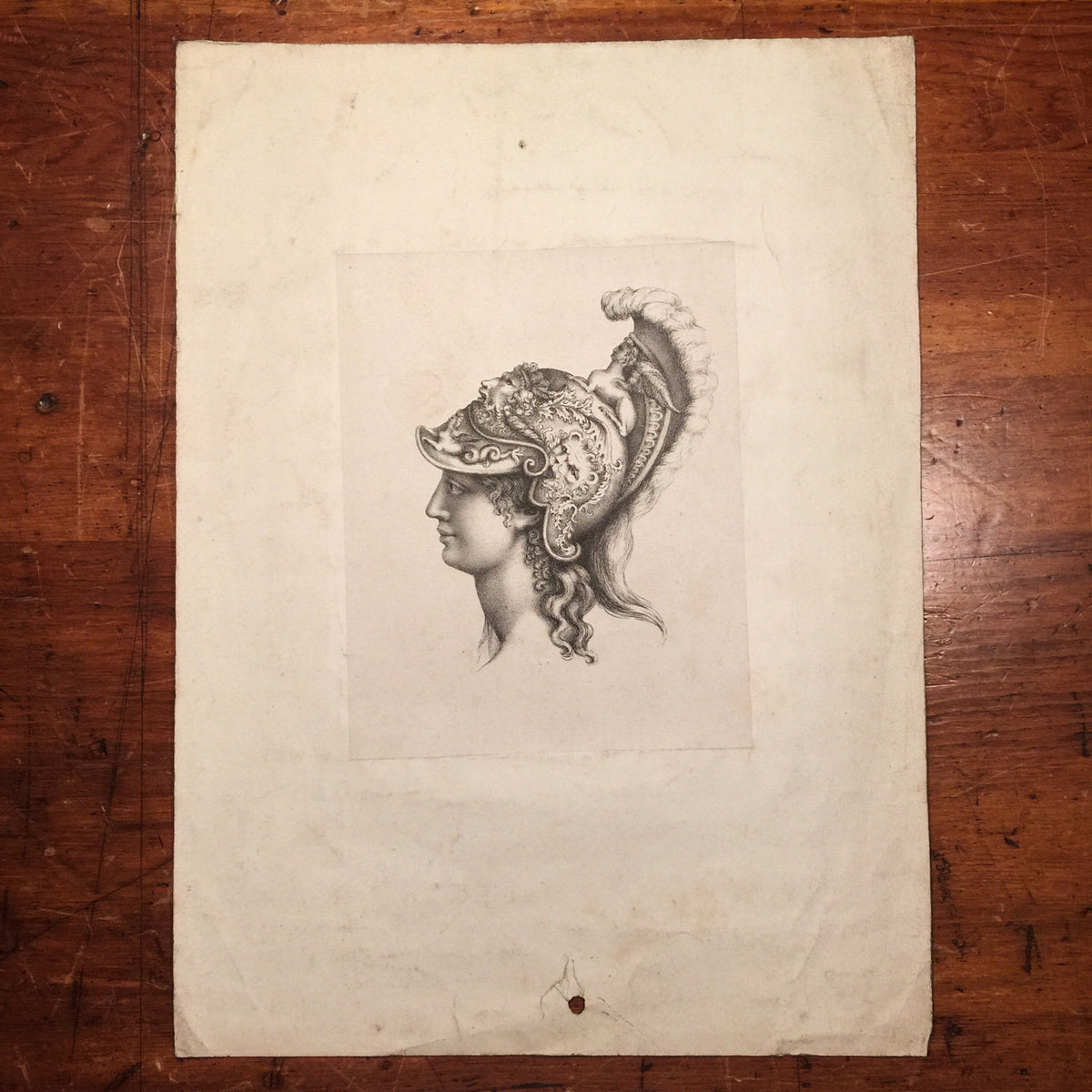 Old Master Engraving of Roman Figure with Elaborate Helmet 1800s – Mad ...