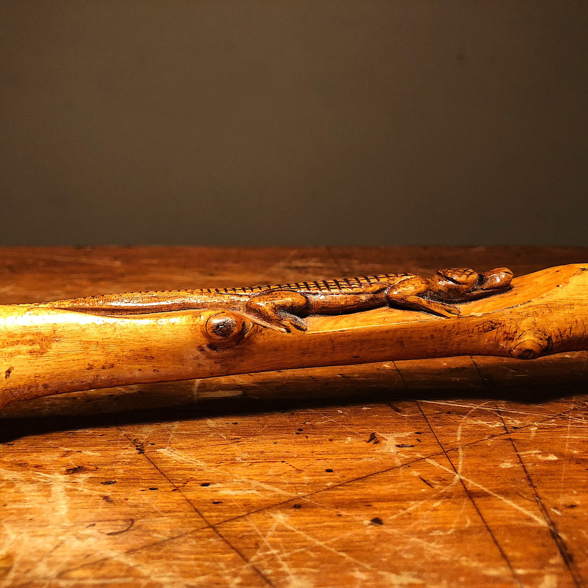 Antique Alligator Walking Cane Carved from 19th Century Orangewood ...