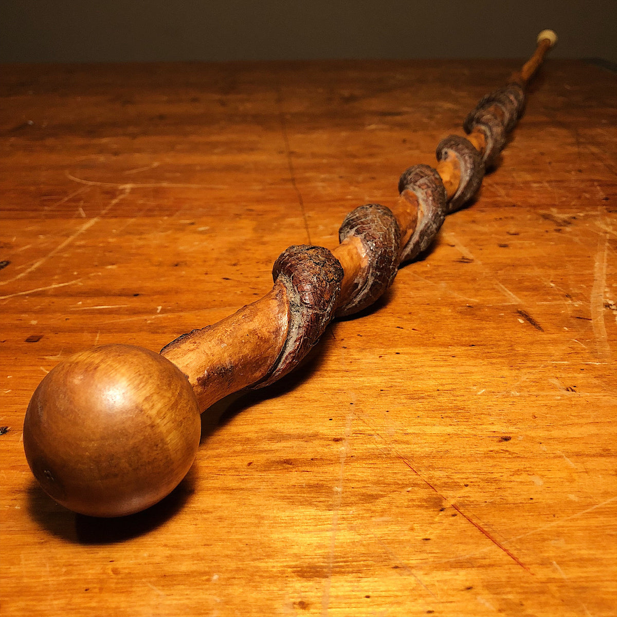 Antique Snake Walking Cane with Knob Top from Early 1900s – Mad Van ...